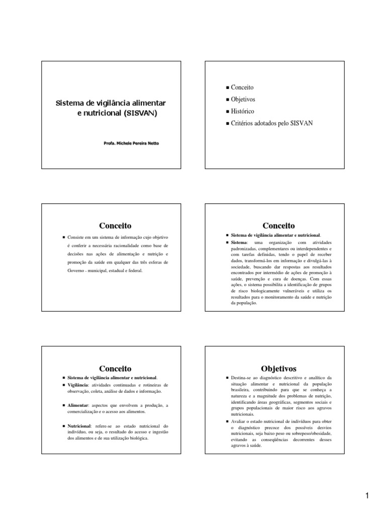 Unidade 6 - Sistema de Vigilncia Alimentar e Nutricional (SISVAN ...