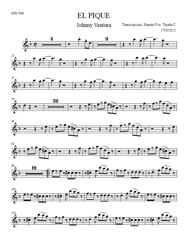El Pique - Alto Sax | PDF