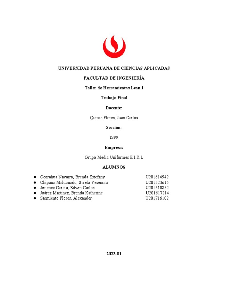 Tf-Grupo 5-Lean | PDF | Business | Textiles