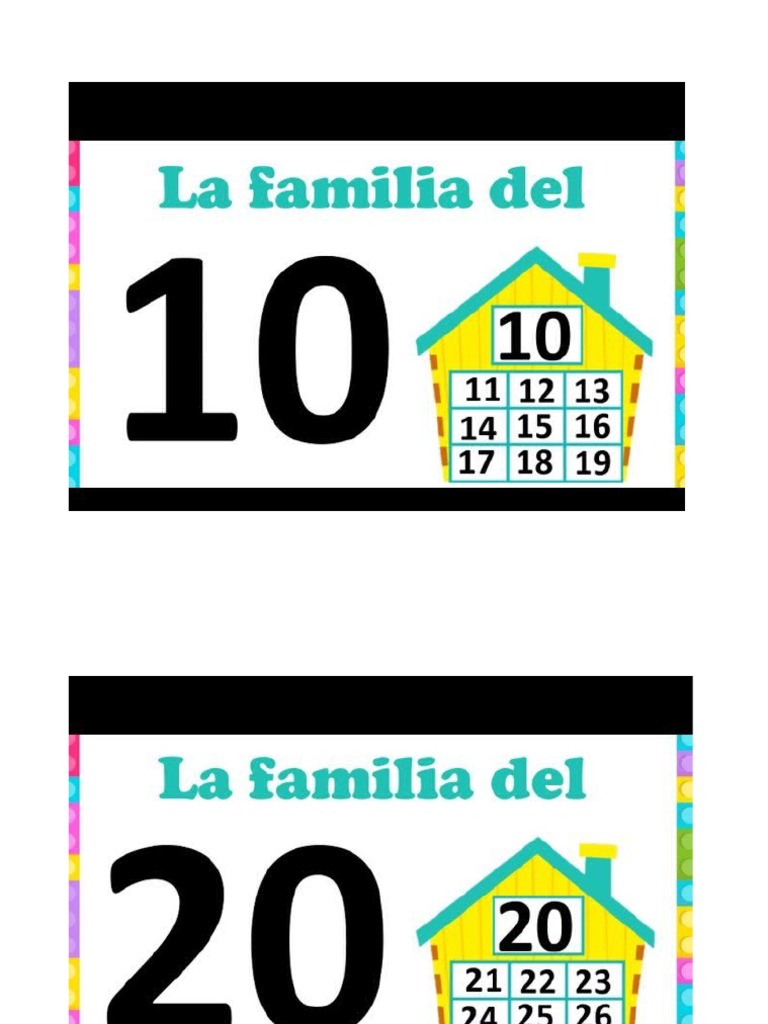 familia del 10 y 20 | PDF