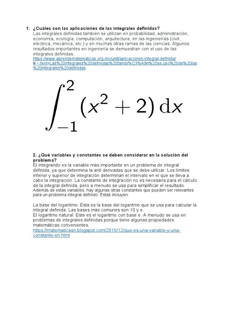 Las integrales matemática | PDF