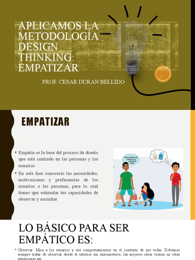 Aplicamos La Metodología Design Thinking-EMPATIZAR | PDF | Conceptos ...