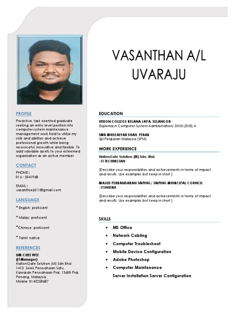 Vasanth Resume | PDF | Business | Computers