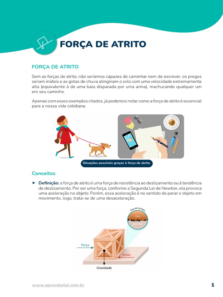 Força de Atrito: Conceitos e Aplicações | PDF | Atrito | Força