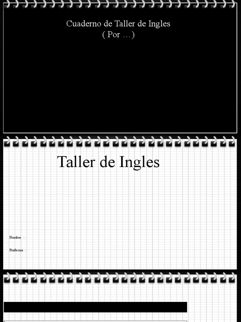 Cuaderno Horizontal de Taller Del Ingles | PDF
