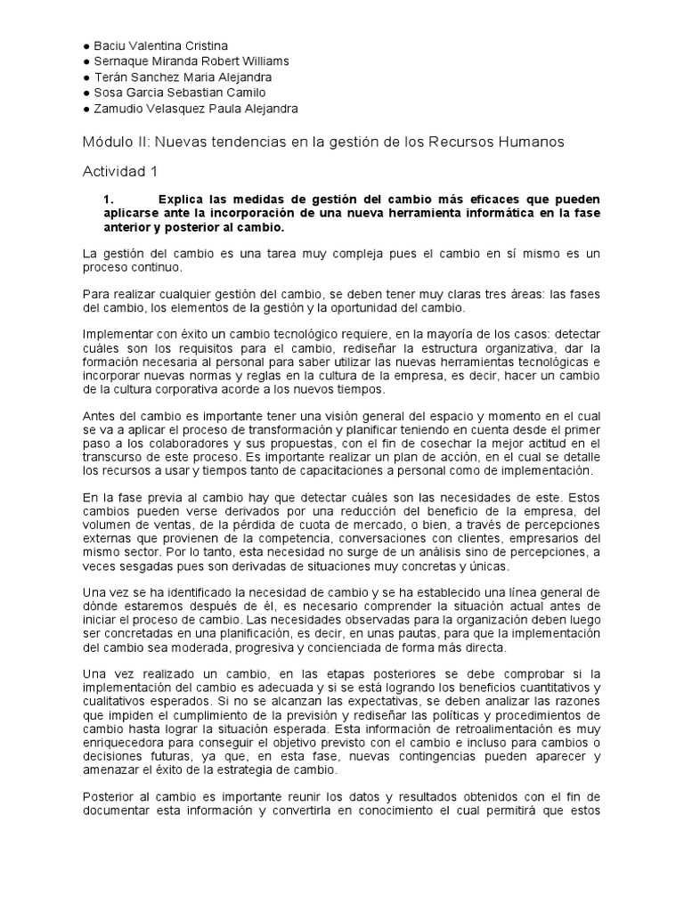 Módulo II - Actividad 1 | PDF | Planificación | Economias