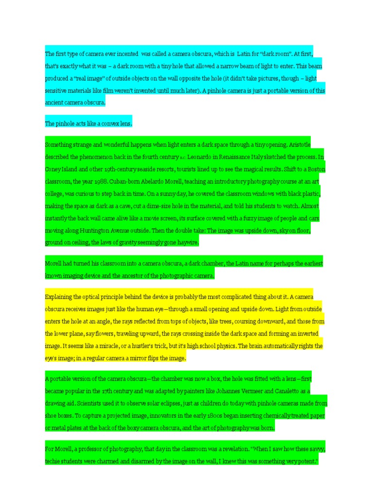 Pinhole Camera | PDF | Exposure (Photography) | Camera