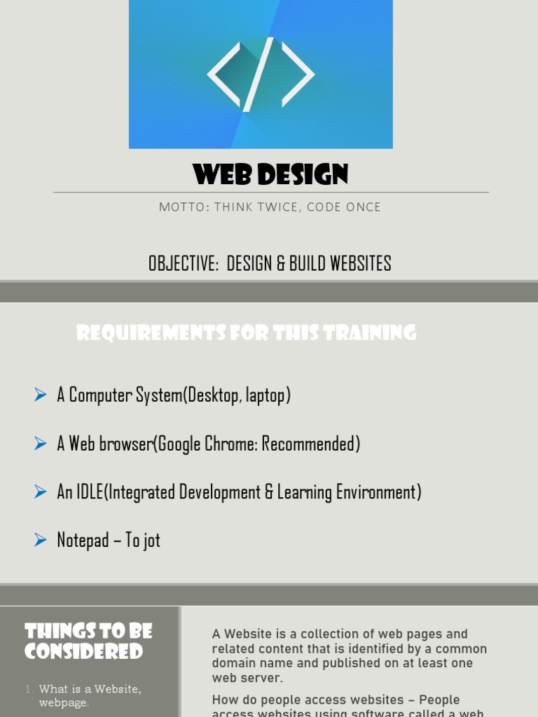 Web Design Presentation | PDF | Html Element | Hyperlink