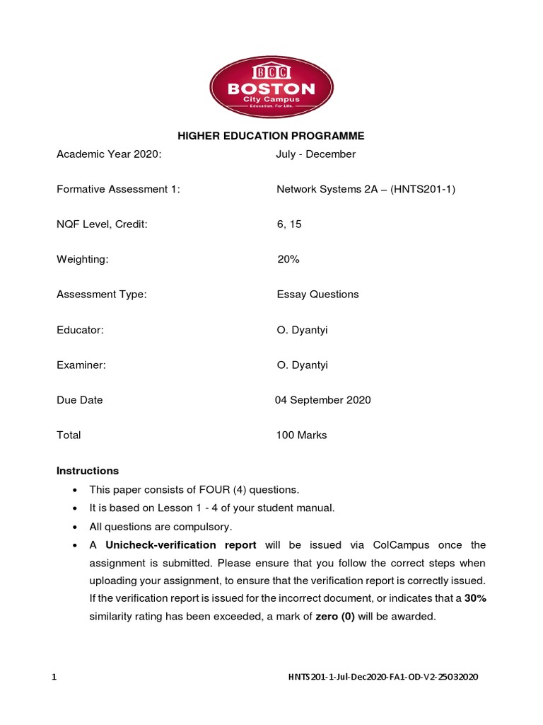 HNTS201 1 Jul Dec2020 FA1 OD V.2 25032020 | PDF | Computing | Microsoft ...