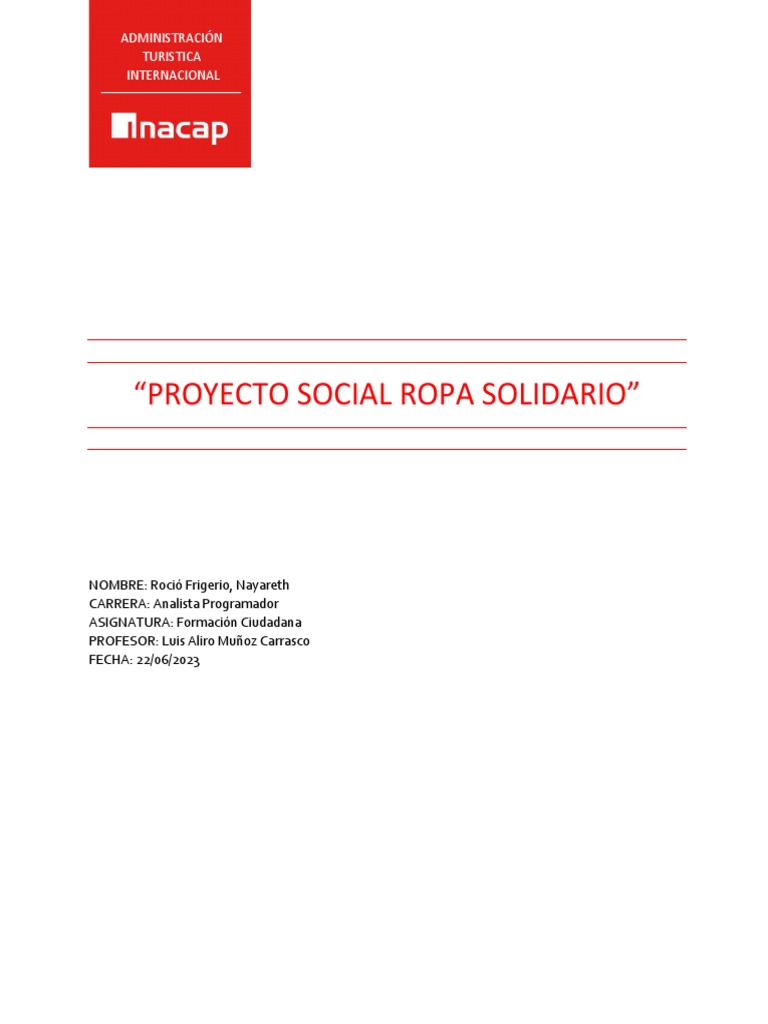 Proyecto Ropa Solidario para Niños | PDF | Ropa | Vertedero