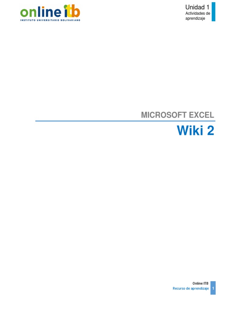 Instrucciones - Wiki 2 | PDF | Microsoft Excel | Wiki