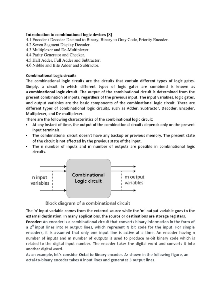Introduction To Combinational Logic Devices | PDF