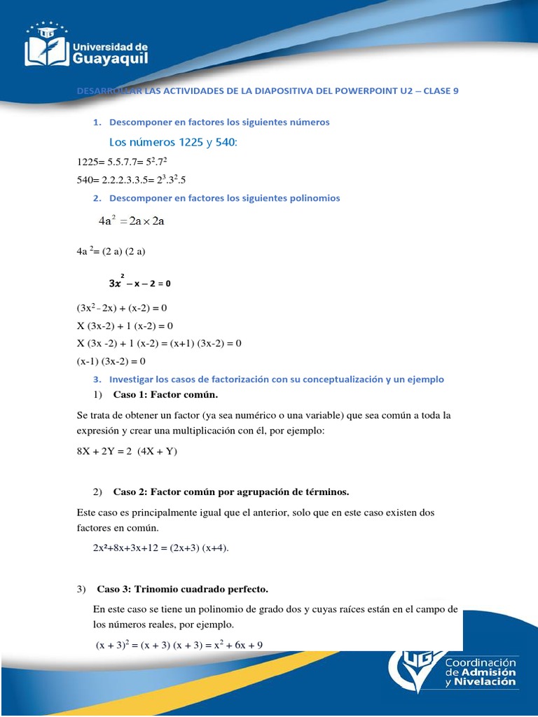 Tarea U2 - CLASE 3 - S3 | PDF