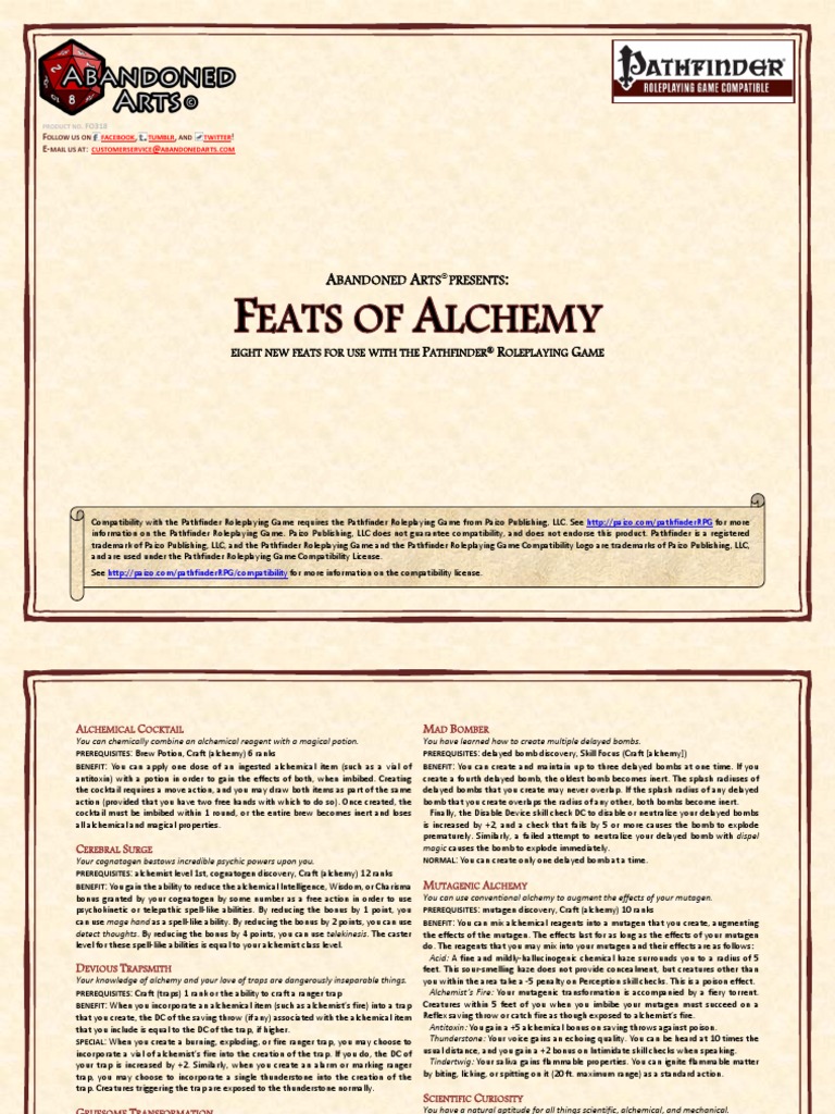 Feats of Alchemy | PDF | Copyright | Alchemy