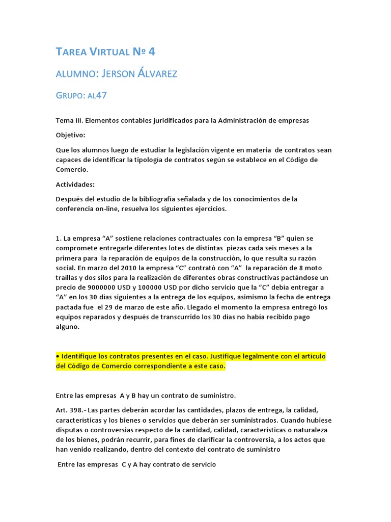 Tarea Virtual #4 RESUELTO | PDF