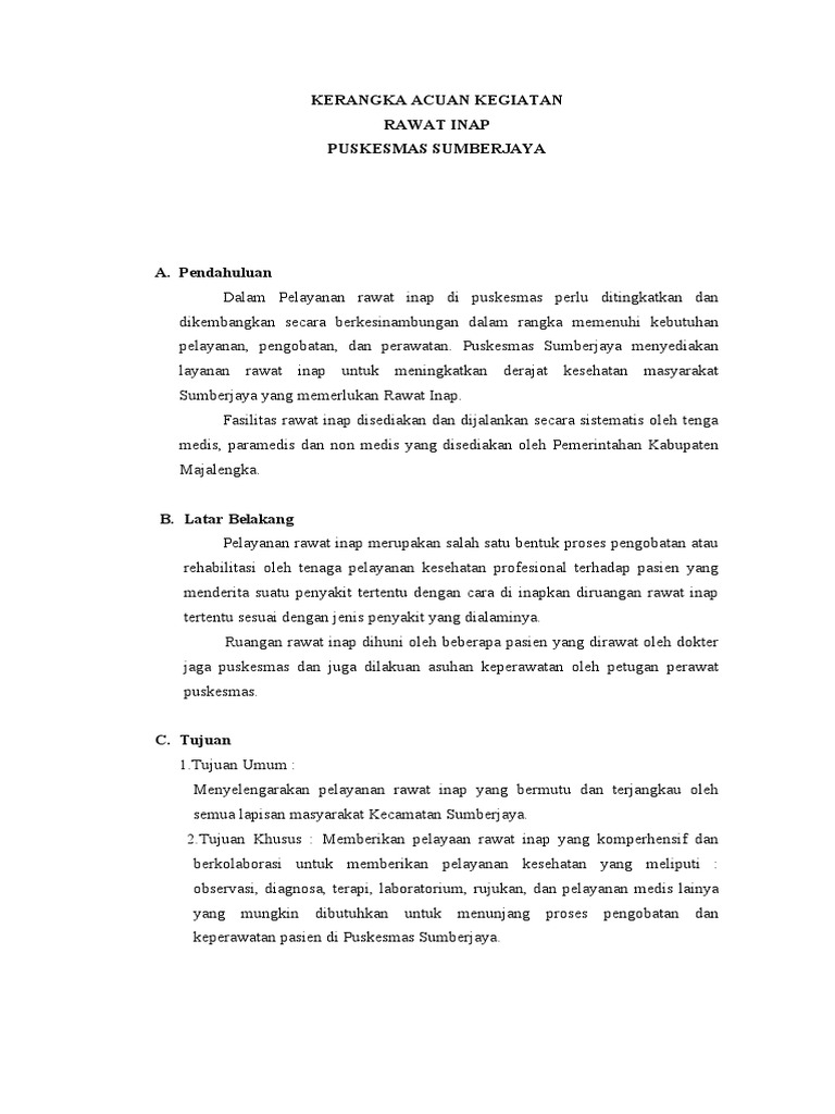 Contoh Kerangka Acuan Ranap | PDF