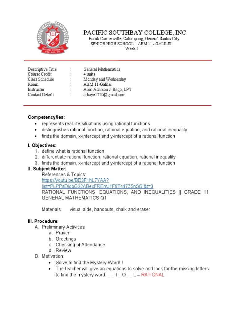 Understanding Rational Functions and Inequalities | PDF