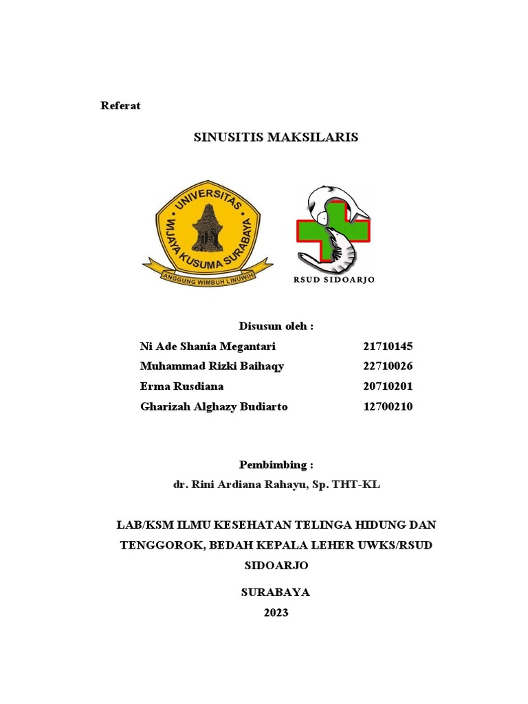 Cover Sinusitis Maksilaris | PDF | Kesehatan Holistik
