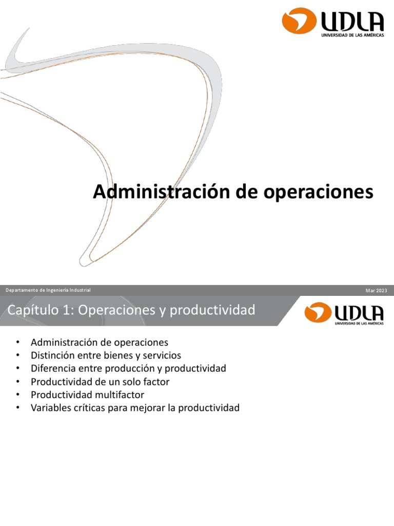 Cap 1 Operaciones y Productividad Conceptos 13ppt | PDF | Ingeniería ...