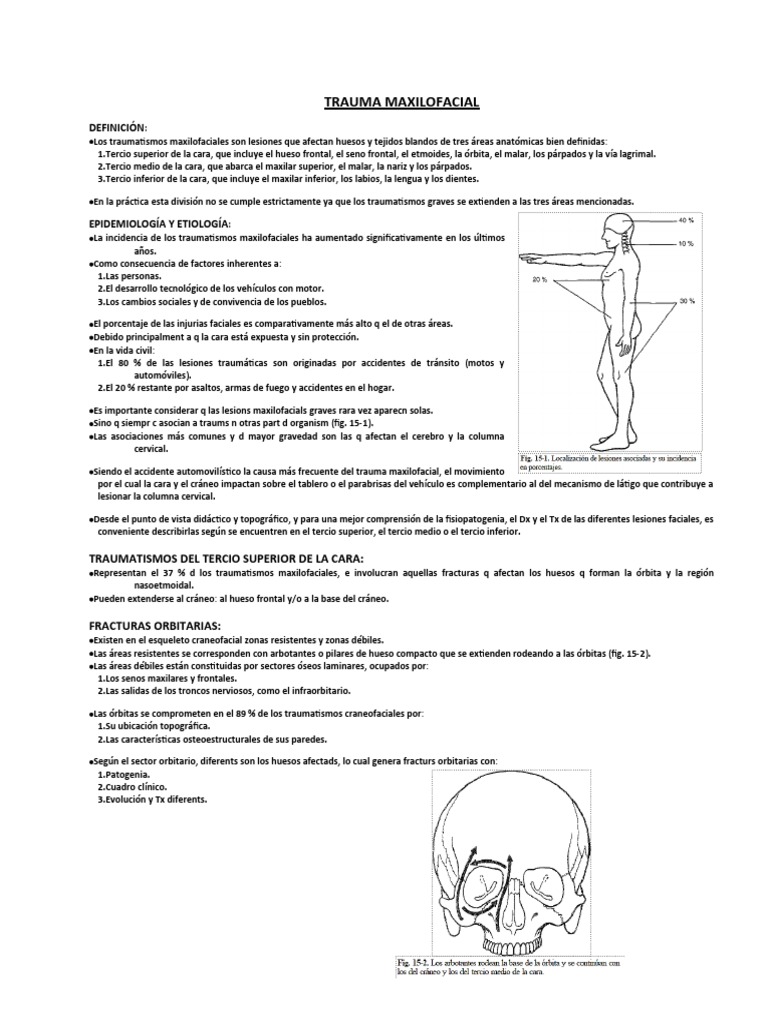 Trauma Maxilofacial | PDF | Lesión | Cráneo