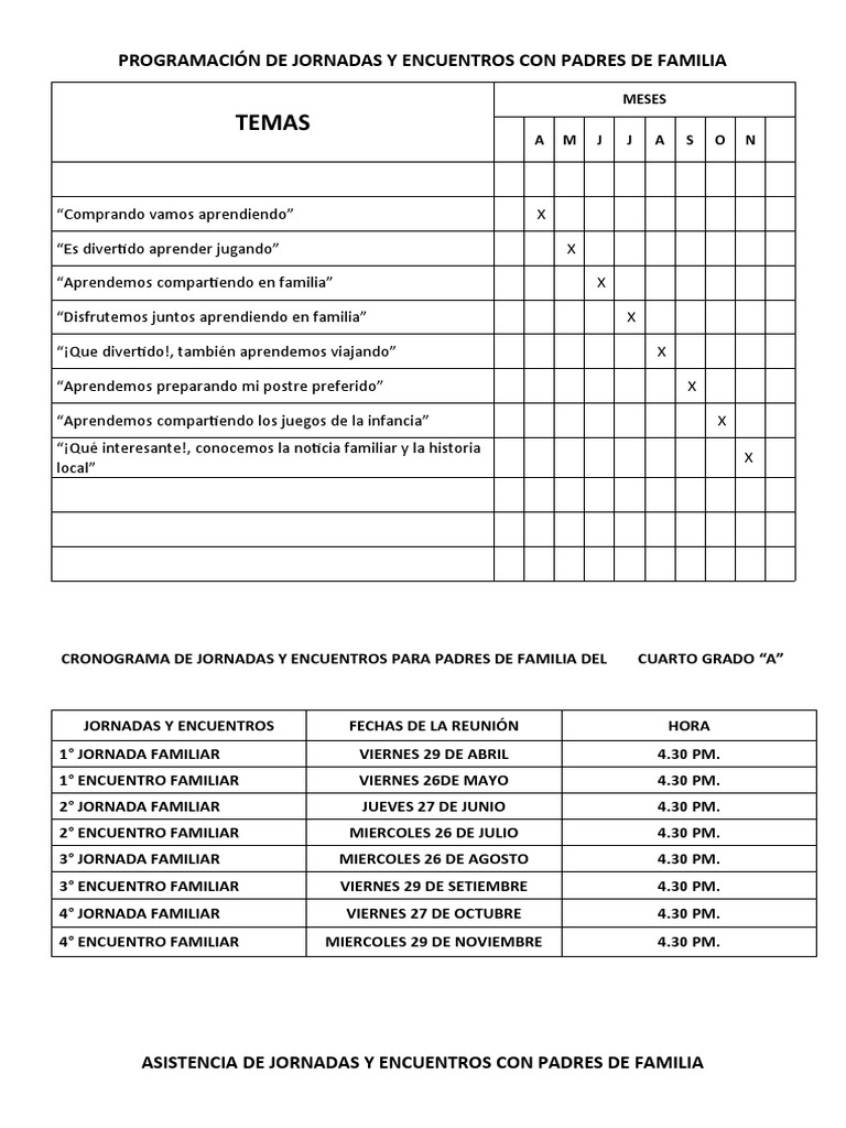 Programacion de Jornadas y Encuentros de PP - Ff. | PDF