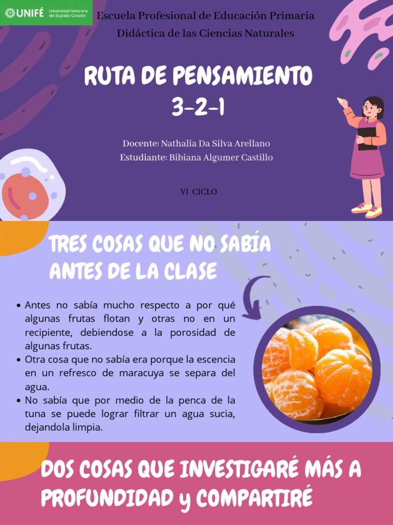 Ruta de Pensamiento 3-2-1: Escuela Profesional de Educación Primaria Didáctica de Las Ciencias ...