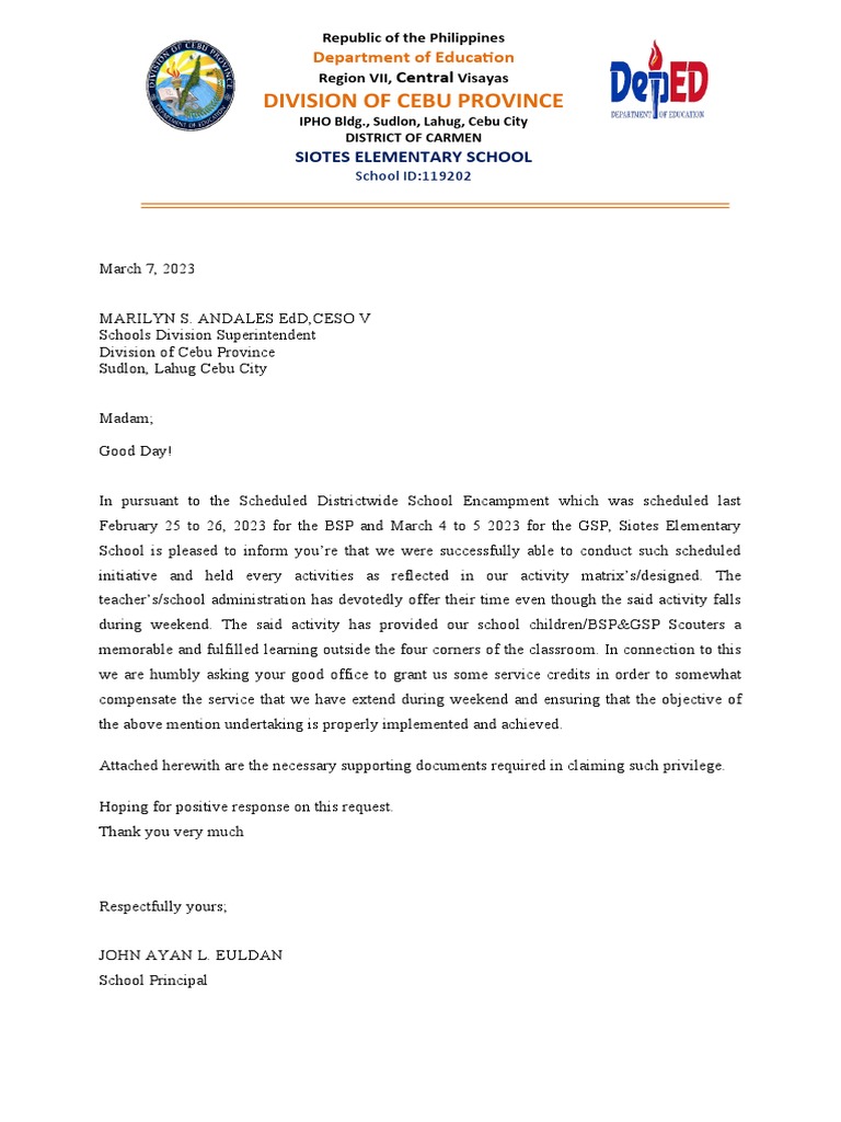 Letter-Request-Service-Credits | PDF