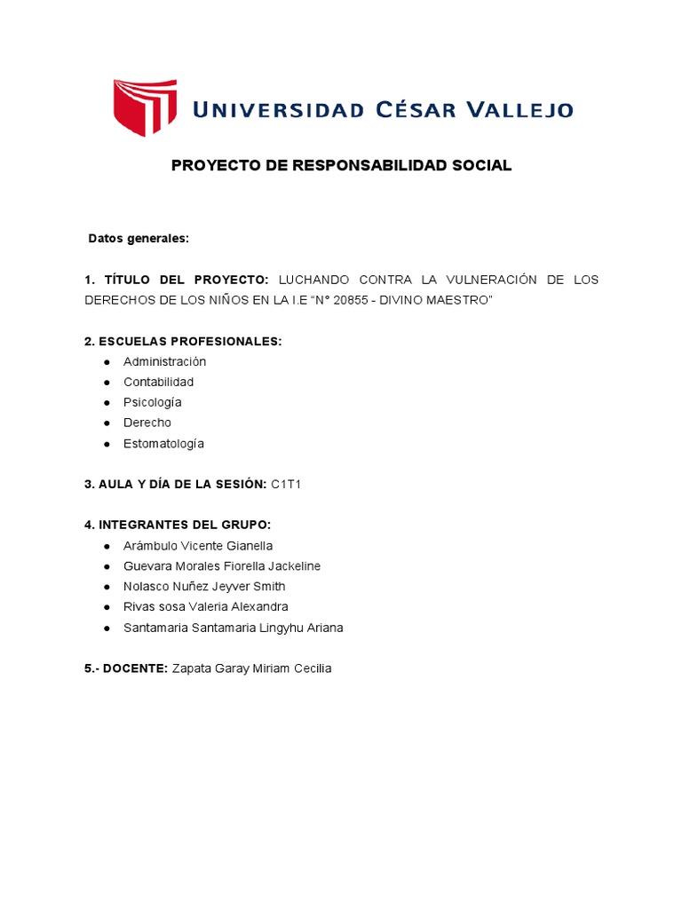 Proyecto de Responsabilidad Social | PDF | Enseñando | Residuos