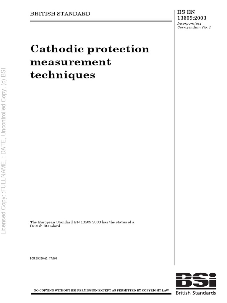 BS 6349-1-3 (2012) | PDF | Anode | Electric Current