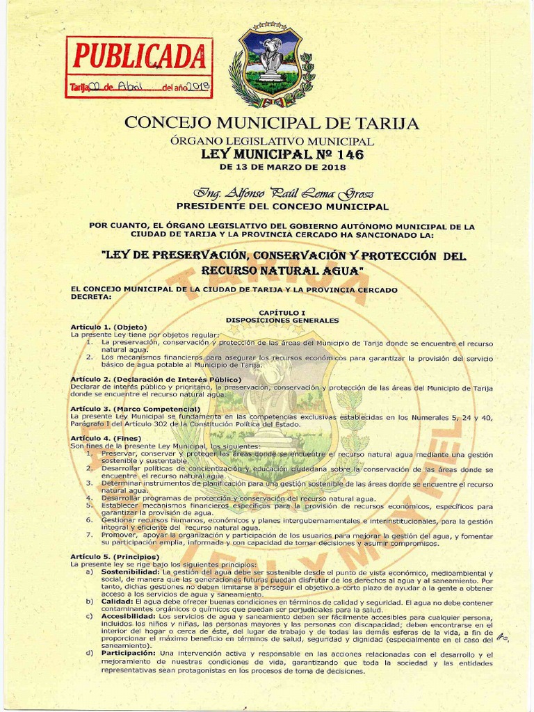 Ley 146 - 2017 - Ley de Preservación Conservación y Protección Del ...
