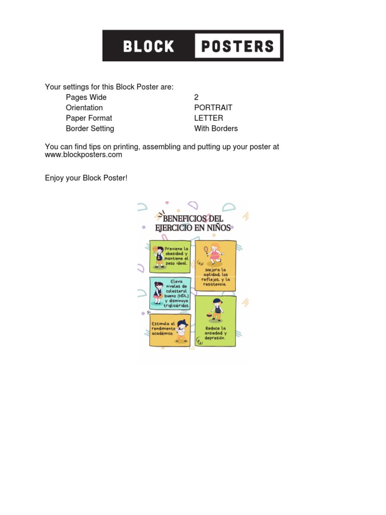 Block Poster Printing Settings Guide | PDF | Home & Garden
