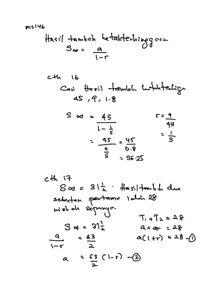JANJANG Geometri Hasil Tambah Tak Terhinggaan Janjang | PDF
