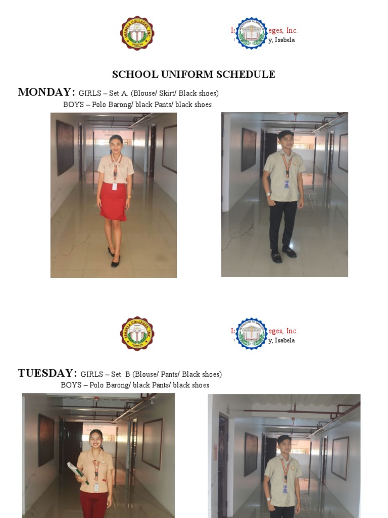 School Uniform Schedule | PDF