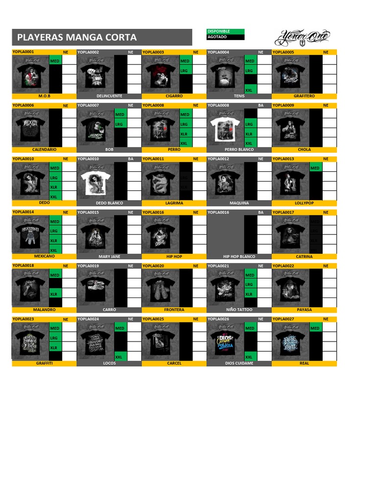 Playeras Yonerone | PDF
