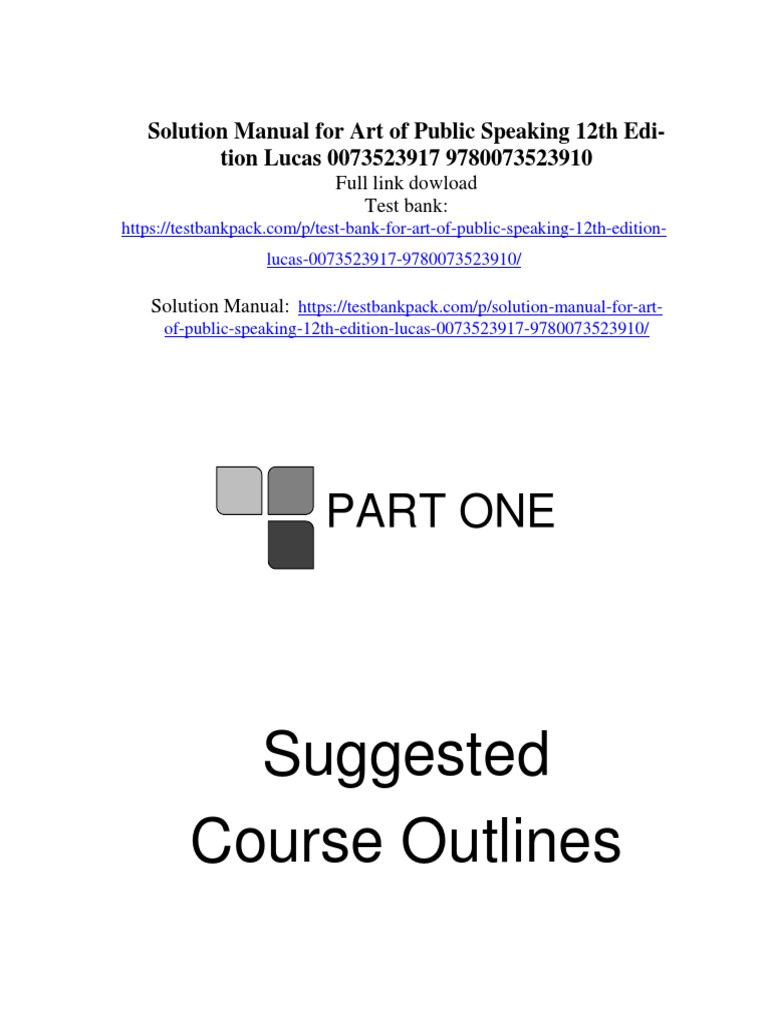 Solution Manual For Art Of Public Speaking 12th Edition Lucas