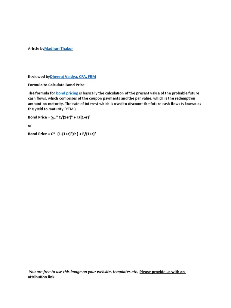 Coupan Price Calculation | PDF | Bonds (Finance) | Present Value