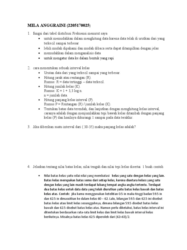 Statitiska Mila Anggraini | PDF