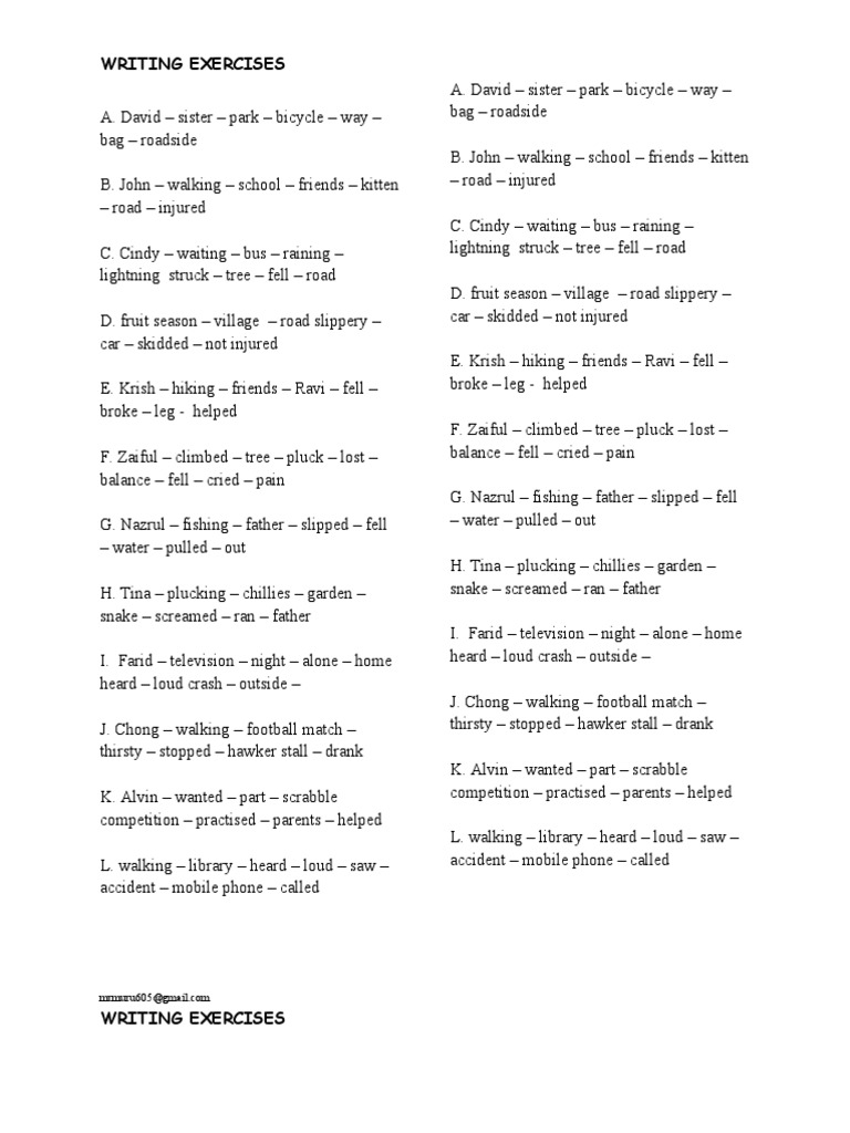 Writing Exercise | PDF