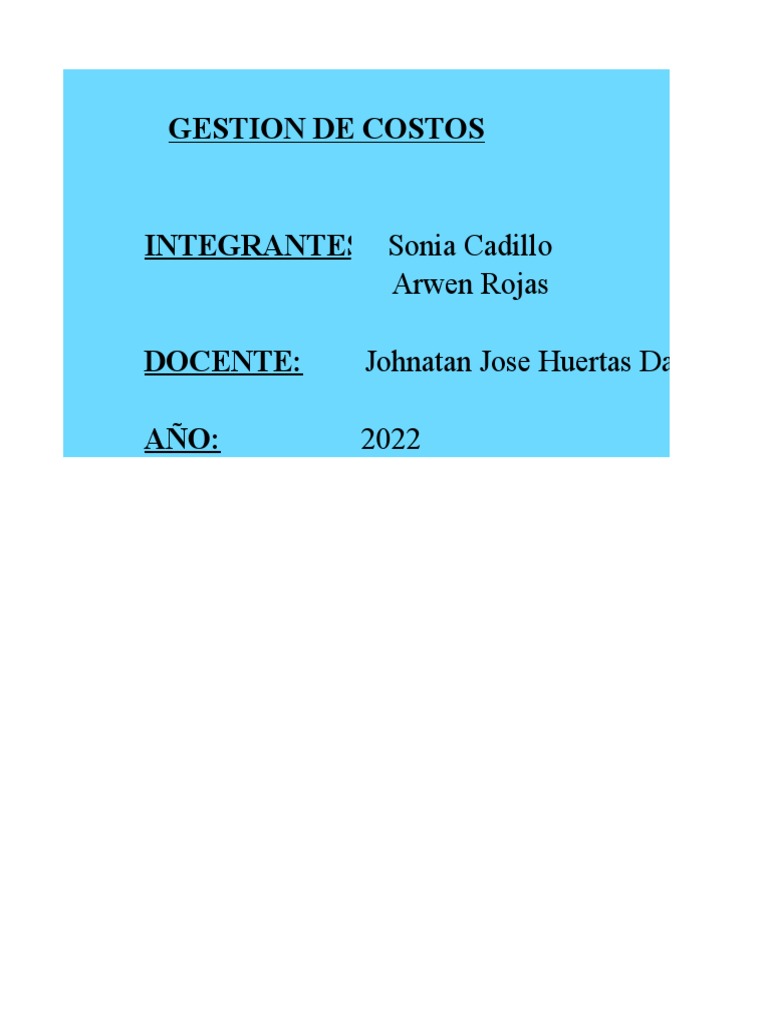 Aa4 Gestion de Costos | PDF