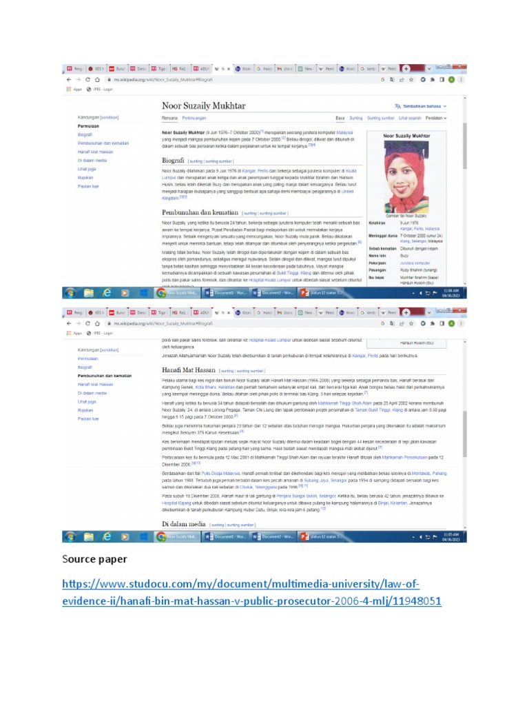 Kes Pembunuhan Dan Pemerkosaan Noor Suzaily Mukhtar | PDF