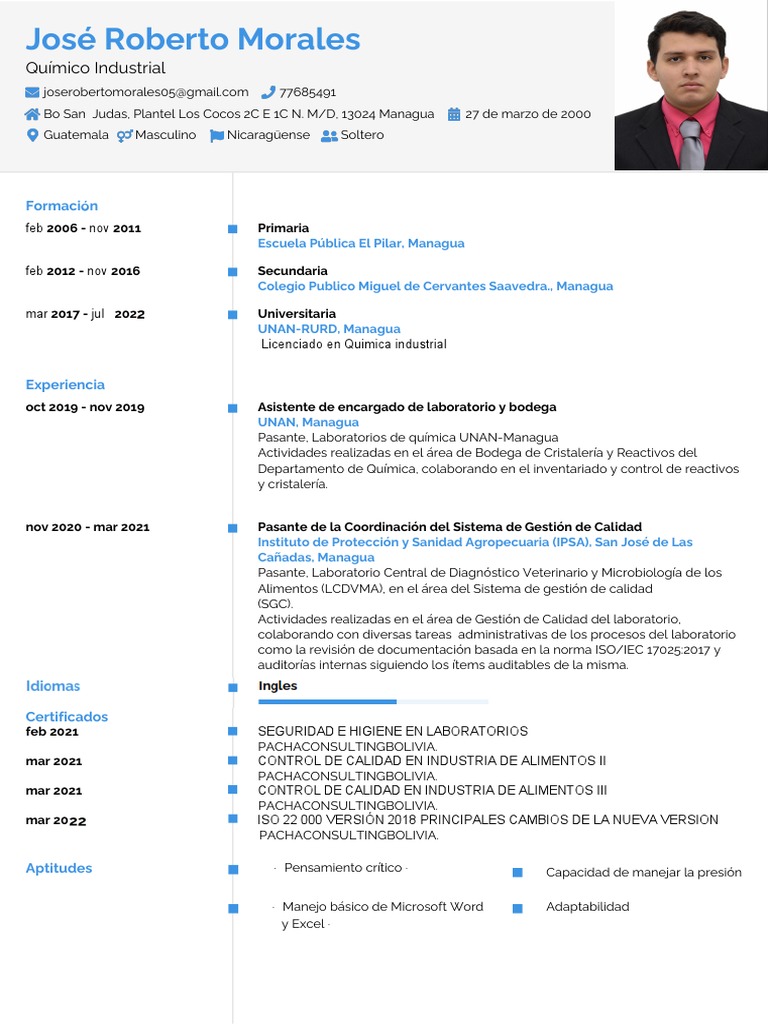 CV Jose RM-1 | PDF | Laboratorios