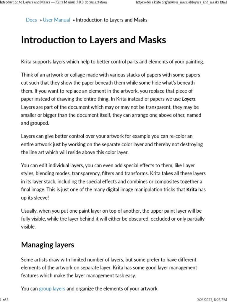 Introduction to Layers and Masks — Krita Manual 5.0.0 documentation | PDF | Adobe Photoshop ...