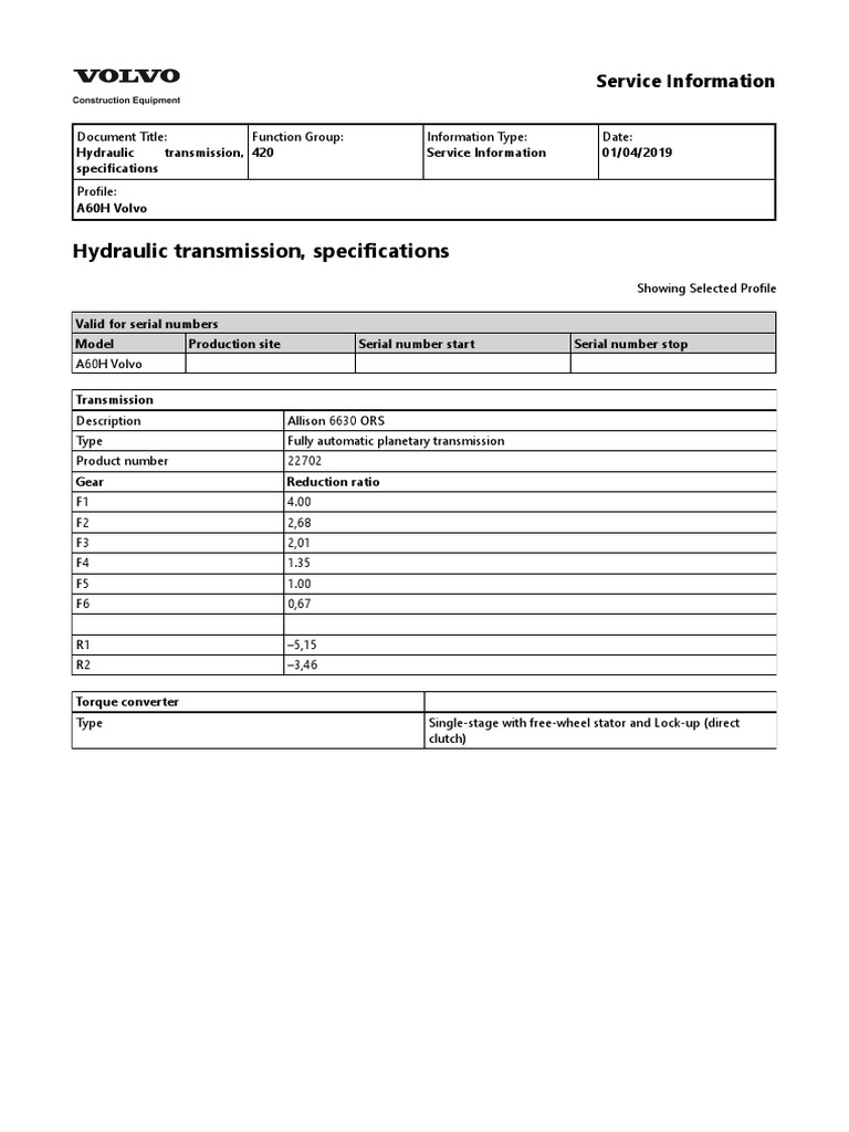 Allison 6630 Ors Spec | PDF