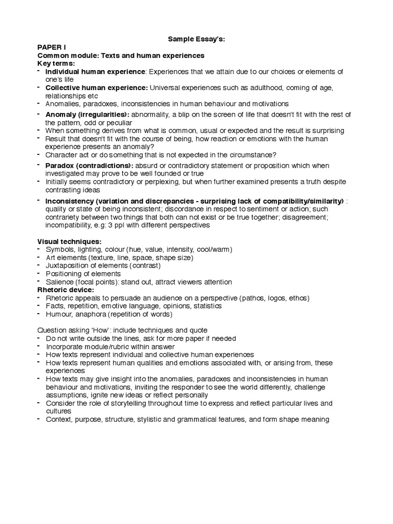 Common Module Texts and Human Experience Kenneth Slessor | PDF