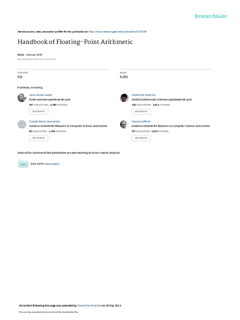 Handbook of Floating-Point Arithmetic | PDF | Rounding | Mathematics