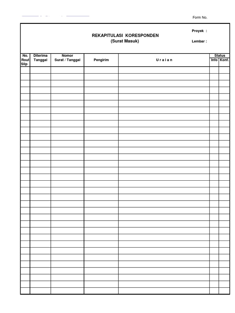 Rekap Surat Masuk | PDF