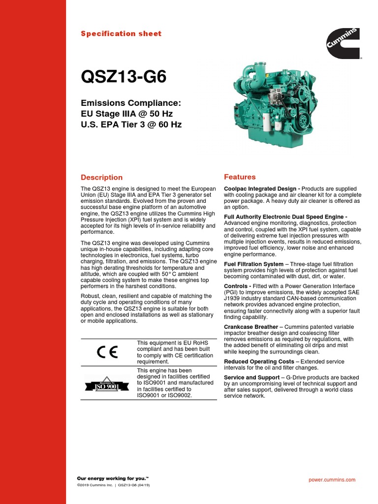 QSZ13G6 | PDF | Engines | Horsepower