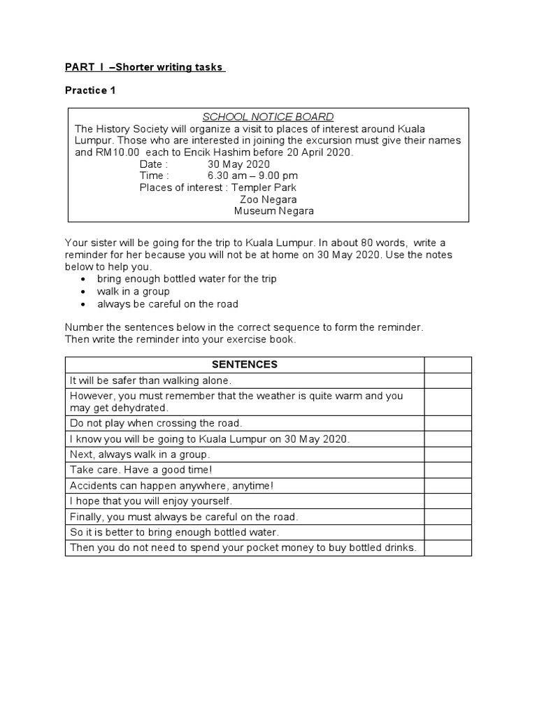 PART 1 Writing PT3 | PDF