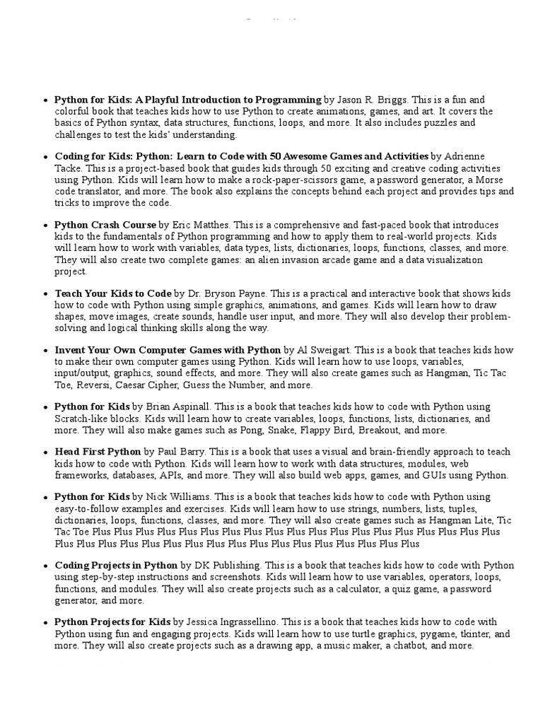 Kids Books For Python | Download Free PDF | Python (Programming ... Kids Books For Python | Download Free PDF | Python (Programming ...