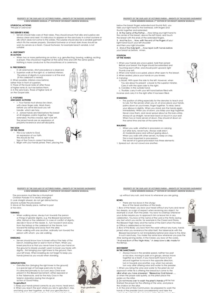 Altar Server Manual for New Members | PDF | Mass (Liturgy) | Eucharist